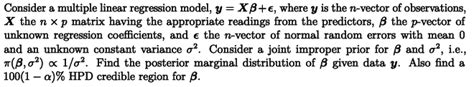 Solved Consider A Multiple Linear Regression Model Yxβε