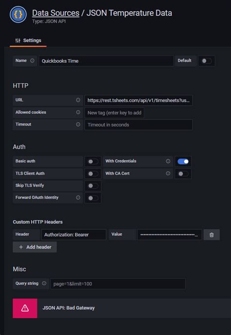 how to add authorization bearer token with json datasource plugin grafana plugin development