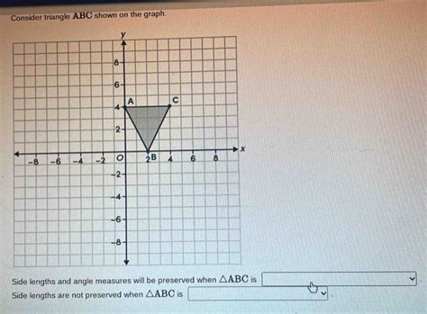 consider triangle abc shown on the graph side lengths and angle