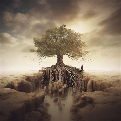 Premium AI Image Tree Under Strong Wind