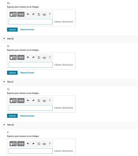 Solved Determine The Number Of Valence Electrons In Each Of