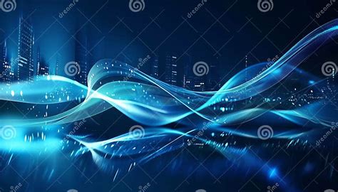 Abstract Blue Technology Wave Design Digital Network Background Vector Communication Concept