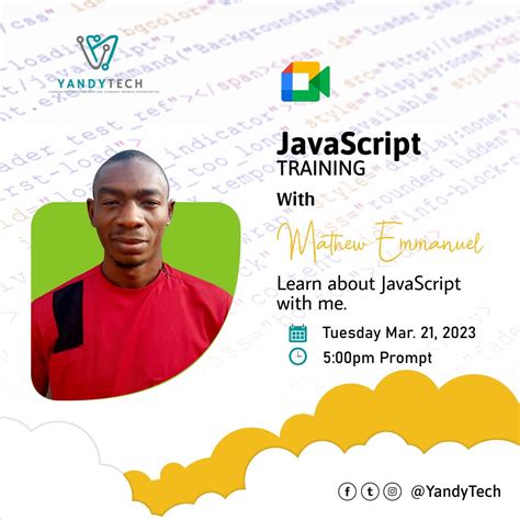 Javascript Essentials Training With Mathew Emmanuel Opportunities And