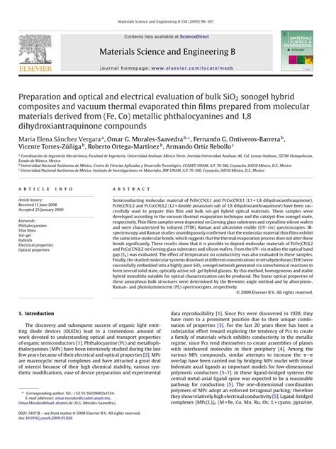 Pdf Preparation And Optical And Electrical Evaluation Of Bulk Sio2 Sonogel Hybrid Composites