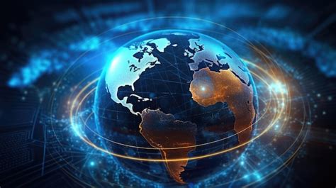 Premium Photo Planet With Glowing Connection Lines Around It Global Network Generative Ai