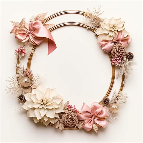 Premium Photo Rounded Frame Of Flowers