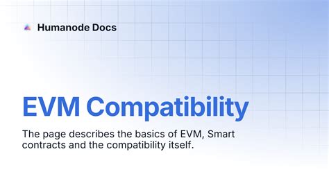EVM Compatibility Humanode Docs