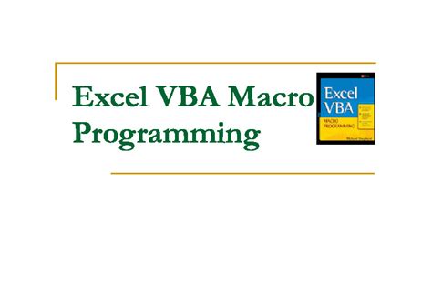 Excel Vba Macro Programming Pdfcoffeecom