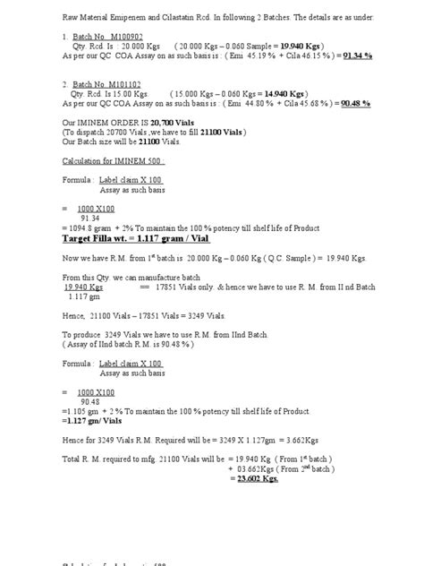 Calculation For Export Order Pdf Business