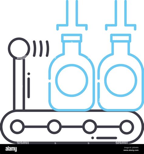 Production Line Icon Outline Symbol Vector Illustration Concept Sign