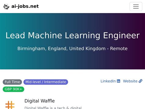 Hiring Lead Machine Learning Engineer Remote Raimljobs