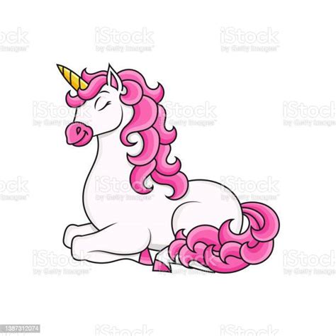 귀여운 유니콘 마법의 요정 말 만화 캐릭터 다채로운 벡터 일러스트레이션 흰색 배경에 격리 디자인 요소입니다 디자인 책 스티커