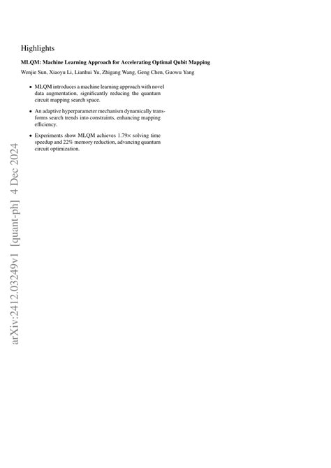 Pdf Mlqm Machine Learning Approach For Accelerating Optimal Qubit Mapping