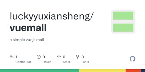 github luckyyuxiansheng vuemall a simple vuejs mall