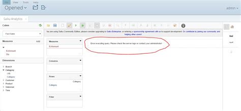 Plugins Error Executing Query When Analyzing Cube On Saiku Analytics Stack Overflow