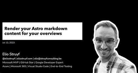 Render Your Astro Markdown Content For Your Overviews · Elio Struyf