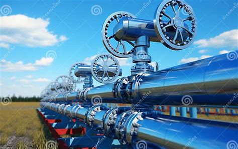 Oil And Gas Pipeline Valves And Bridge Illustration Ai Stock Illustration Illustration Of