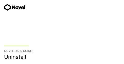 Uninstall Novel User Guide