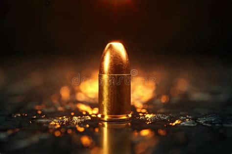 Close Up Of A Bullet On A Table Stock Illustration Illustration Of Point Ballistics 317735392