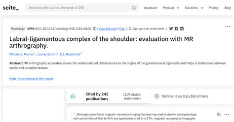 [citation Report] Labral Ligamentous Complex Of The Shoulder Evaluation With Mr Arthrography