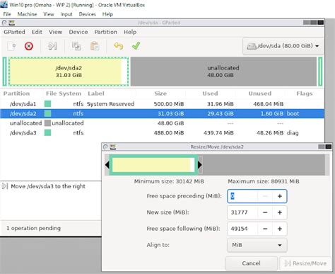 how to resize virtualbox snapshots hard disk no cloning required