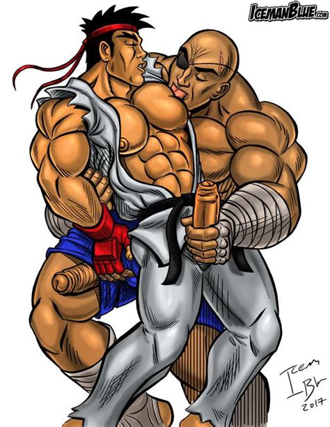 Rule 34 2017 2boys Abs Bald Blank Background Blue Shorts Capcom