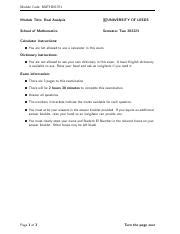 Real Analysis Sequences Functions Theorems Course Hero