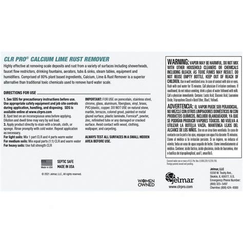 CLR PRO Calcium Lime And Rust Remover Jug Gal Container Size