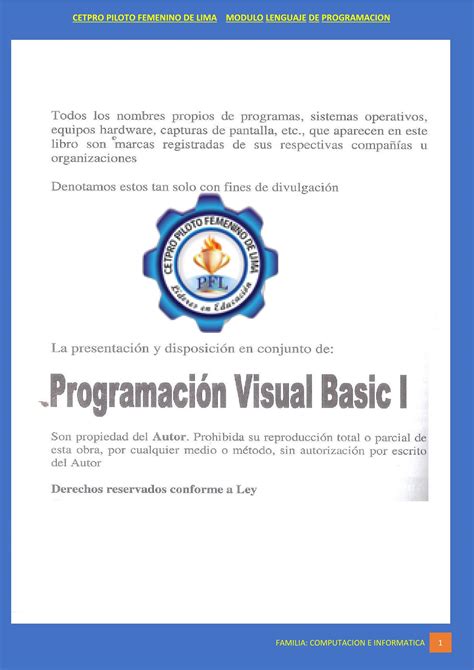 Lenguaje De Programacion Visual I Cetpropfl Página 1 55 Flip