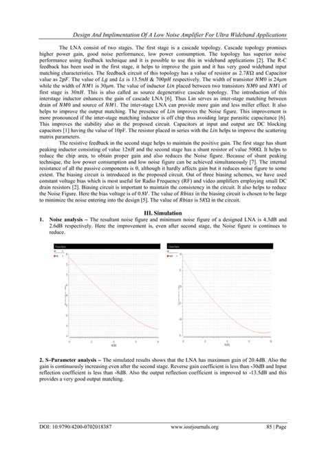 Design And Implementation Of A Low Noise Amplifier For Ultra Wideband Applications Pdf