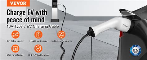 Vevor Laadkabel Type Laadkabel Voor Elektrische Auto S En Hybrides Kw M Kabellengte Fase