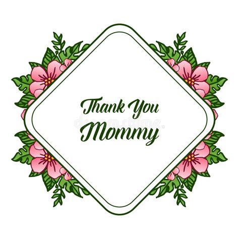 Various Elegant Pink Wreath Frame For Banner Thank You Mommy Vector Stock Vector