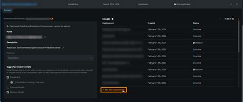 Deploy A Model To A Prediction Environment Datarobot Docs