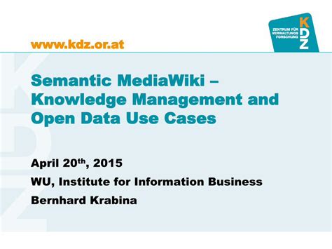 Pdf Semantic Mediawiki Knowledge Management And Open Data Use Cases Dokumentips