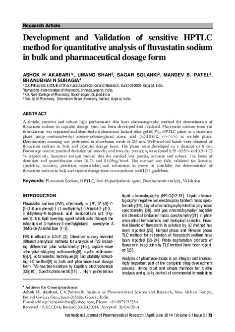 Pdf Development And Validation Of Sensitive Hptlc Method For Quantitative Analysis Of