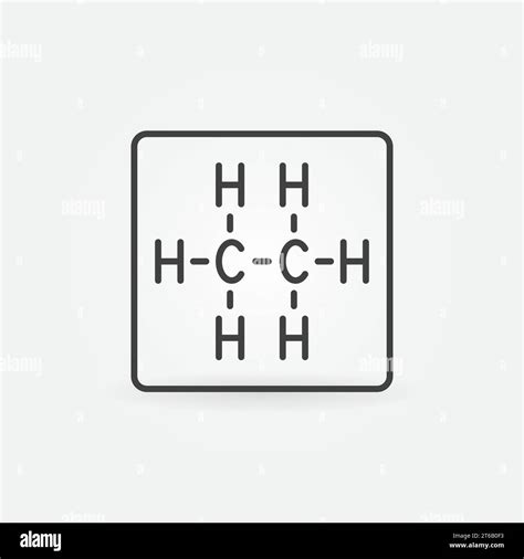 Ethane Formula Outline Icon Vector Chemistry C2h6 Concept Symbol In Thin Line Style Stock