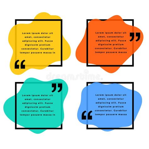 Modern Quotation Inverted Comma Sign Template For Social Comment Or Feedback Stock Vector