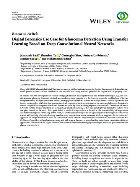 Pdf Digital Forensics Use Case For Glaucoma Detection Using Transfer Learning Based On Deep