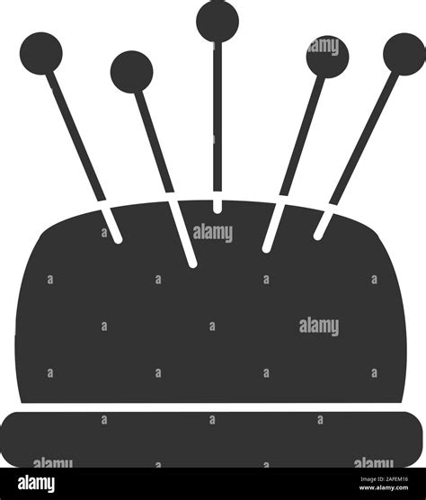 Pincushion With Pins Glyph Icon Silhouette Symbol Negative Space Vector Isolated Illustration