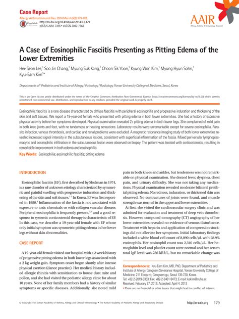 Pdf A Case Of Eosinophilic Fasciitis Presenting As Pitting Edema Of The Lower Extremities