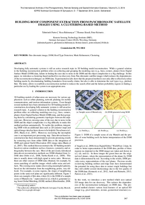 Pdf Building Roof Component Extraction From Panchromatic Satellite Images Using A Clustering