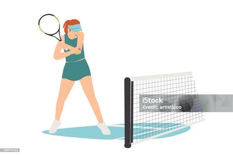 부상당한 테니스 선수 염좌 팔꿈치 벡터 일러스트 레이 션 테니스에 대한 스톡 벡터 아트 및 기타 이미지 테니스 한 명의 여자만 만화 Istock