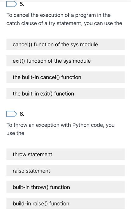 Solved D 1 A Python Program Should Use Try Statements To