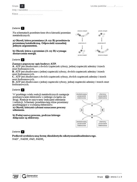 1test Kierunki Przemian Metabolicznych Pdf