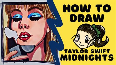 How To Draw Taylor Swift Midnights Album Cover Youtube