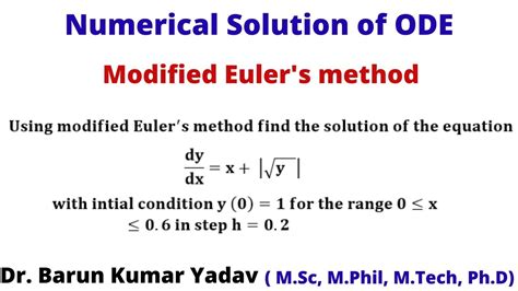 Modified Eulers Method Numerical Solution Of Ode Part 15