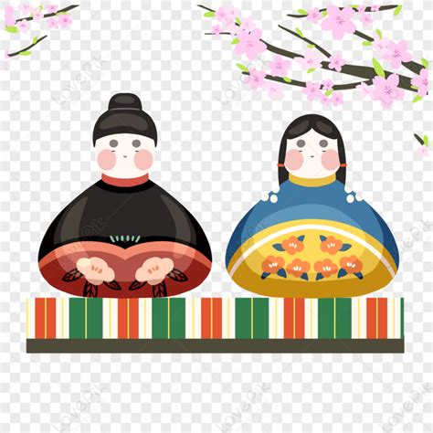 귀여운 일러스트 스타일 일본 소녀의 축제 인형 벚꽃외딴민속학 Png 일러스트 무료 다운로드 Lovepik