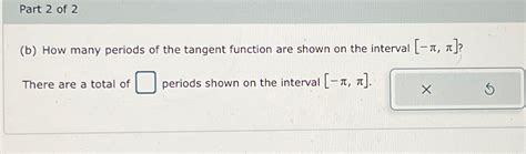 Solved Part Of B How Many Periods Of The Tangent Chegg Com