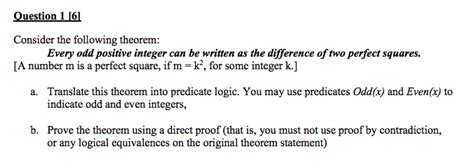 Solved Question Consider The Following Theorem A Chegg