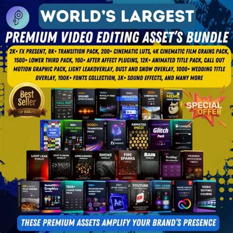 Complete Video Editing Assets Bundle Transitions Effects Overlays Animations And More In